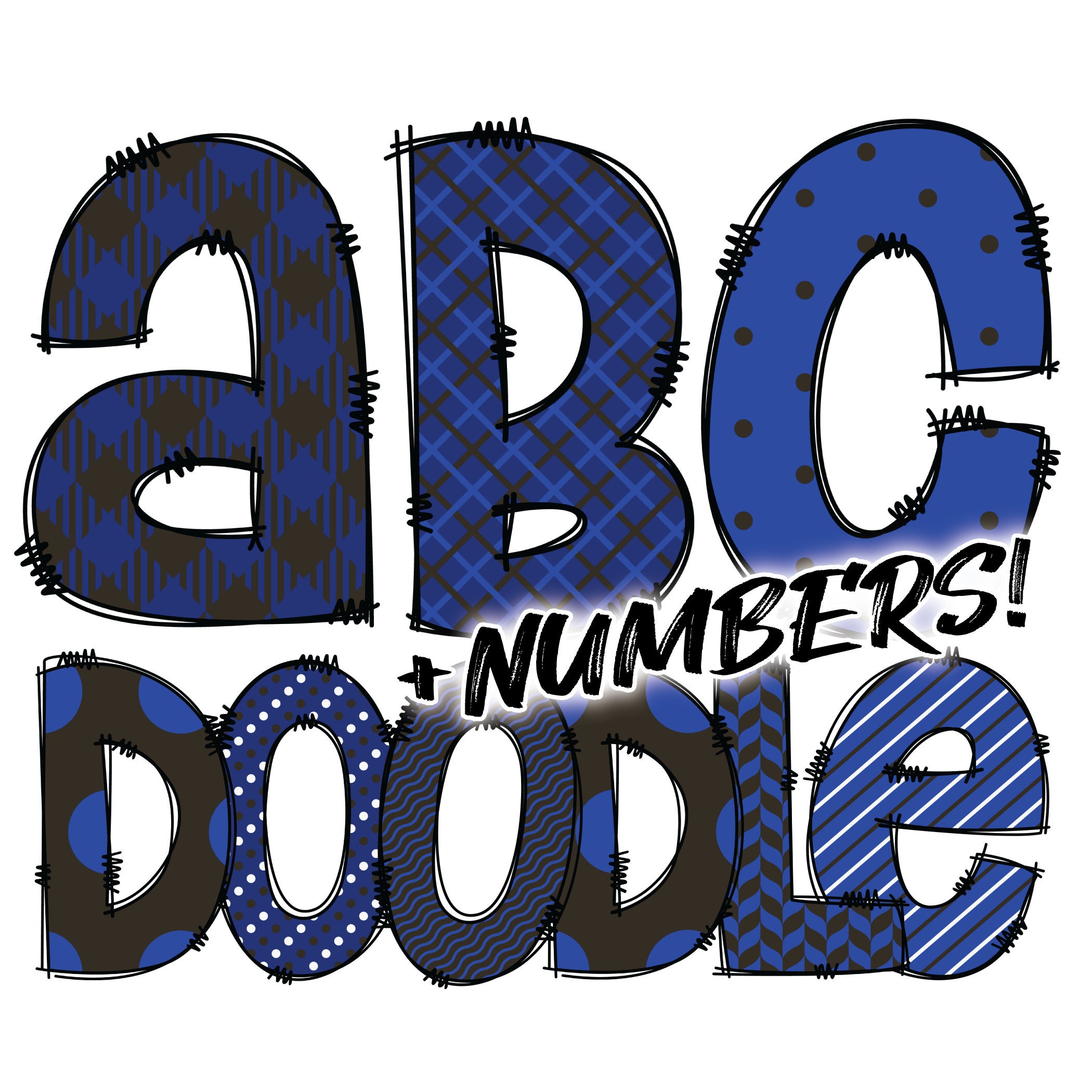 Digital Download Doodle Blue Black 1 Pattern Fill PNG - Etsy