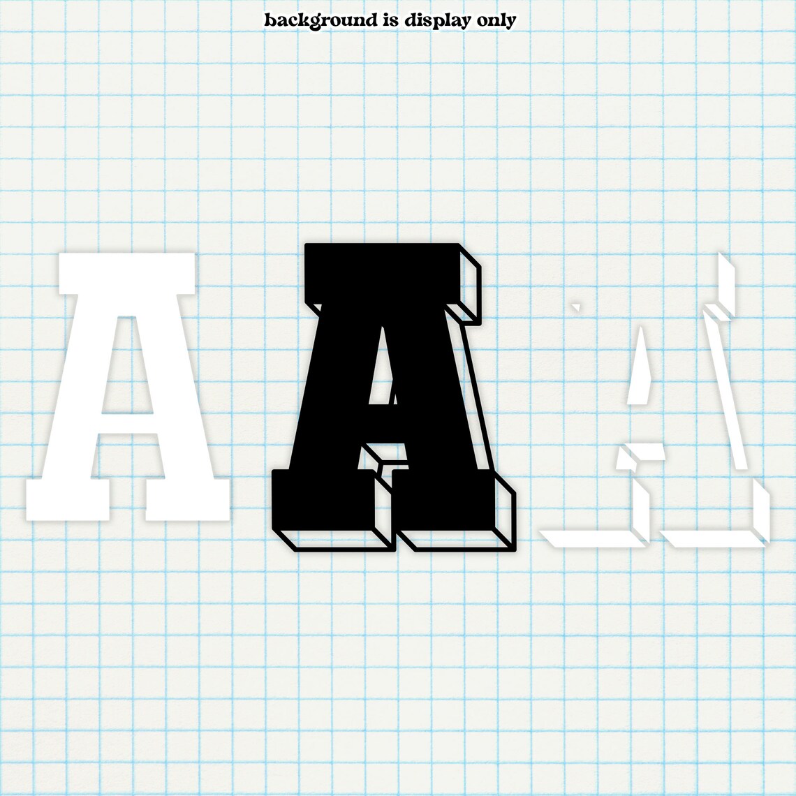 3D Athletic Block Alphabet SVG, PNG Sets, School Sports Varsity Style ...