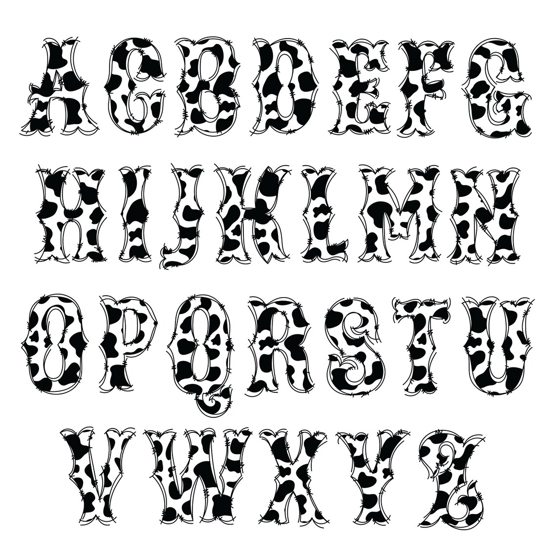 Digital Download | Western Doodle Cow Print Pattern Fill | PNG Clipart ...