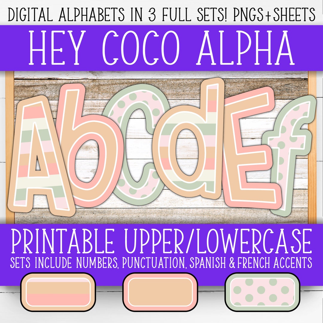Alphabet Number Set for Boards - Hey Coco | +french & Spanish | Teacher ...