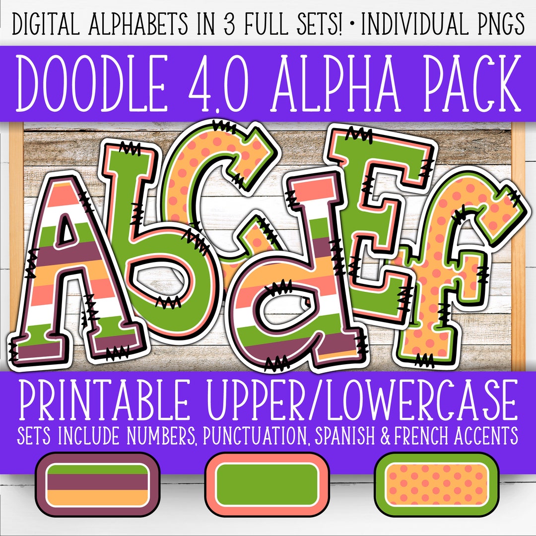 Alphabet Number Set for Boards - Doodle 4.0 | +french & Spanish ...