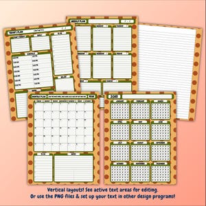 Calendar Pack - Editable Daily | Weekly | Monthly | Yearly | Polka Dots ...