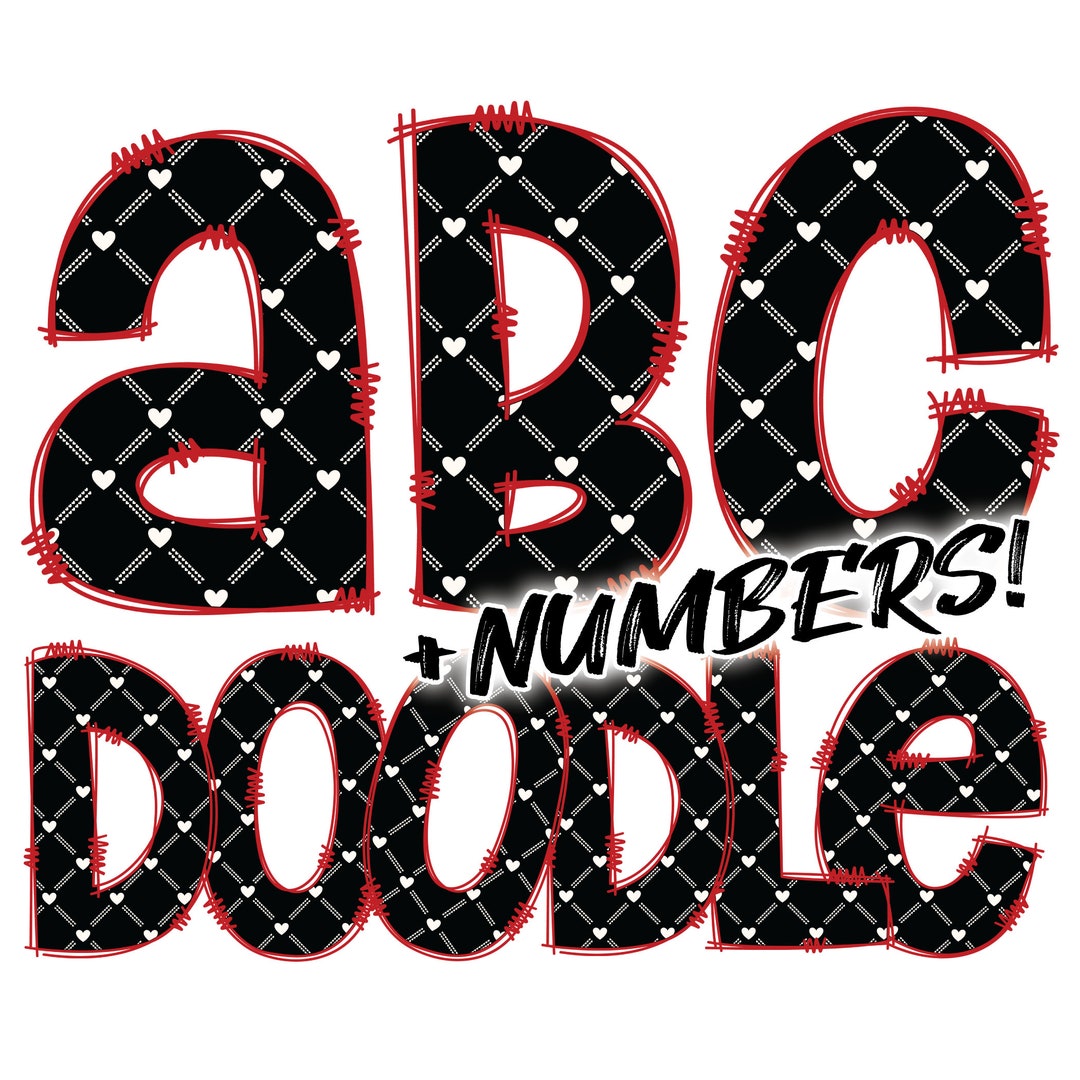 Digital Download | Doodle Valentine Hearts 4 Pattern Fill | PNG Clipart ...