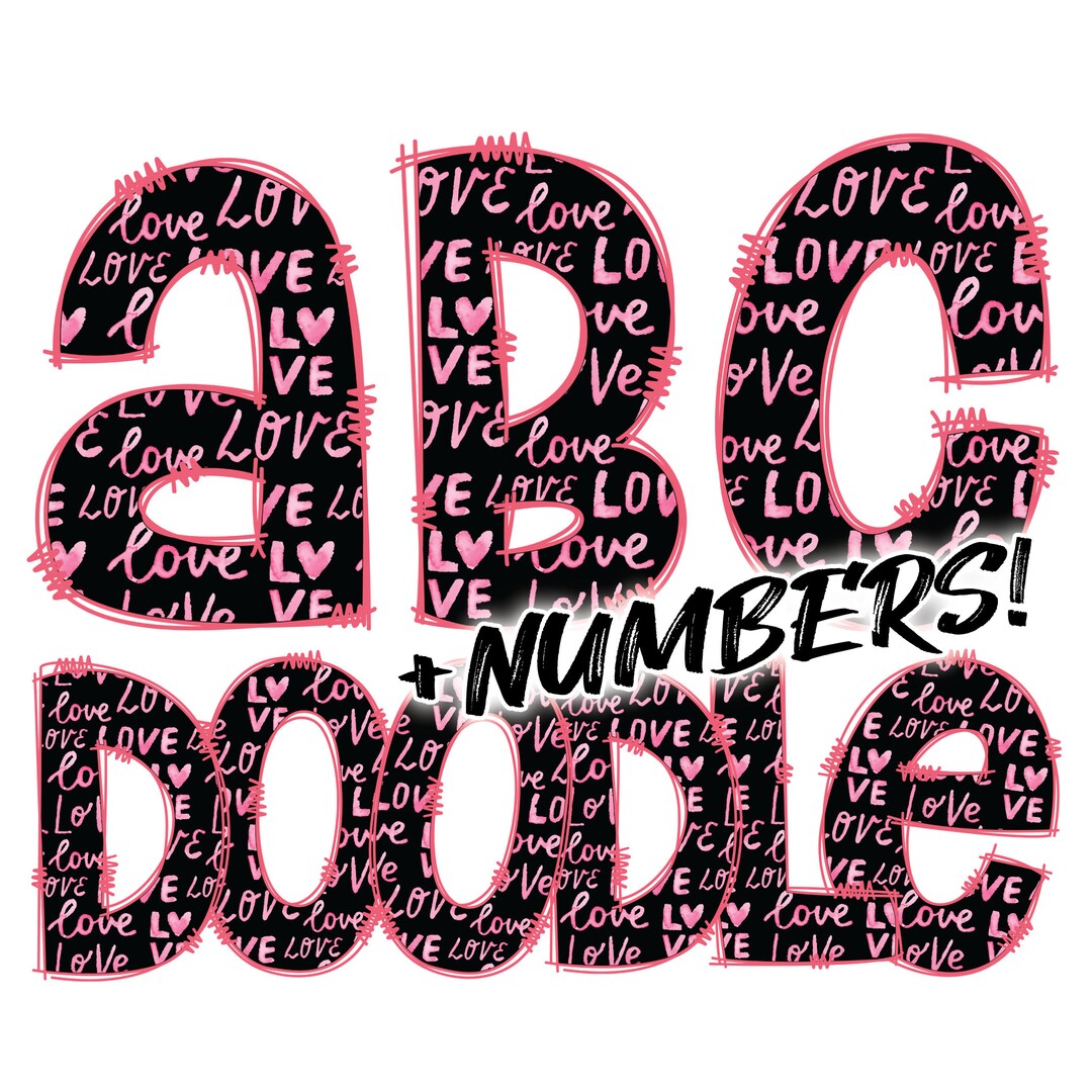 Digital Download | Doodle Valentine Love Pattern Fill | PNG Clipart ...