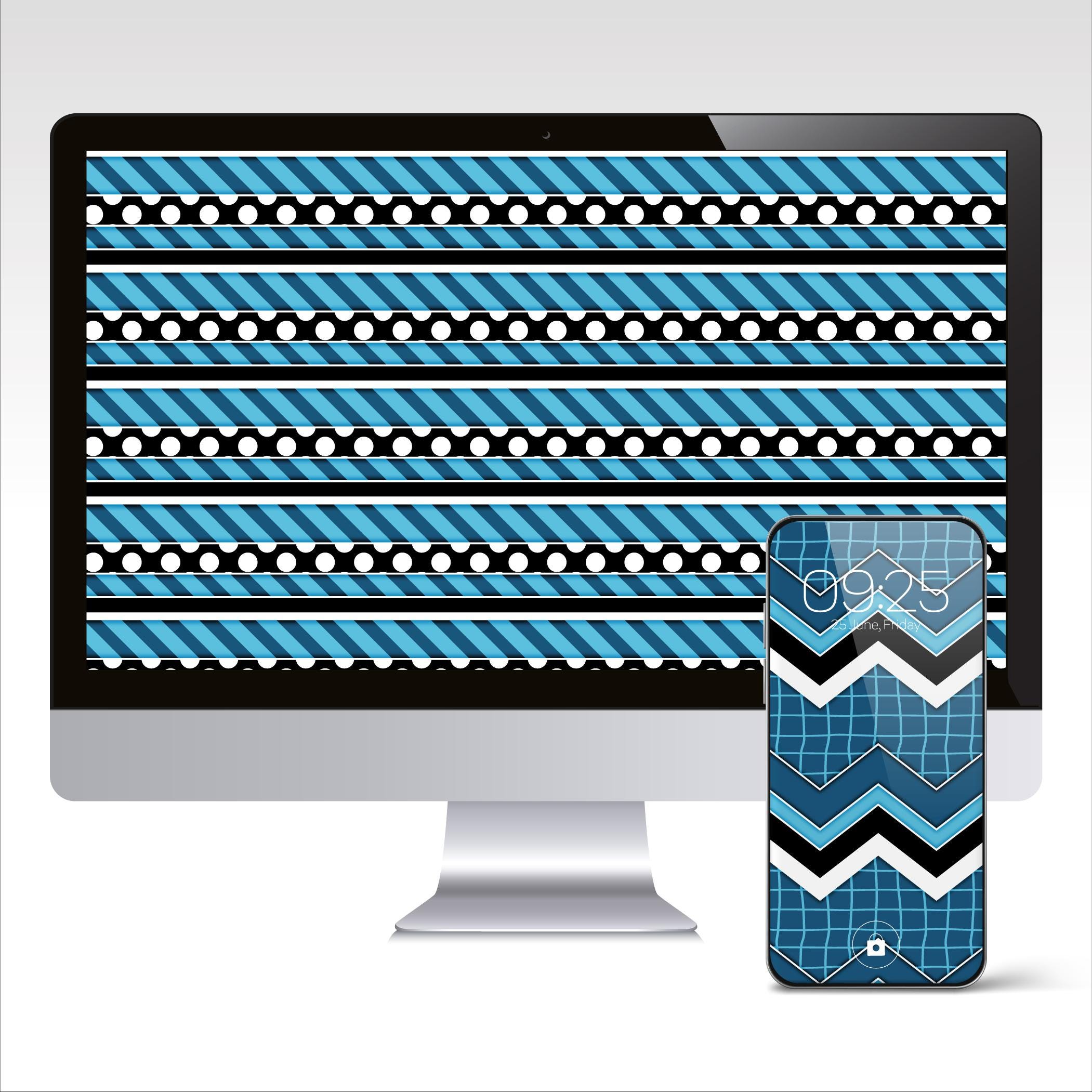 Wallpaper Background - Digital Paper | Seamless | Hand Drawn Grid ...