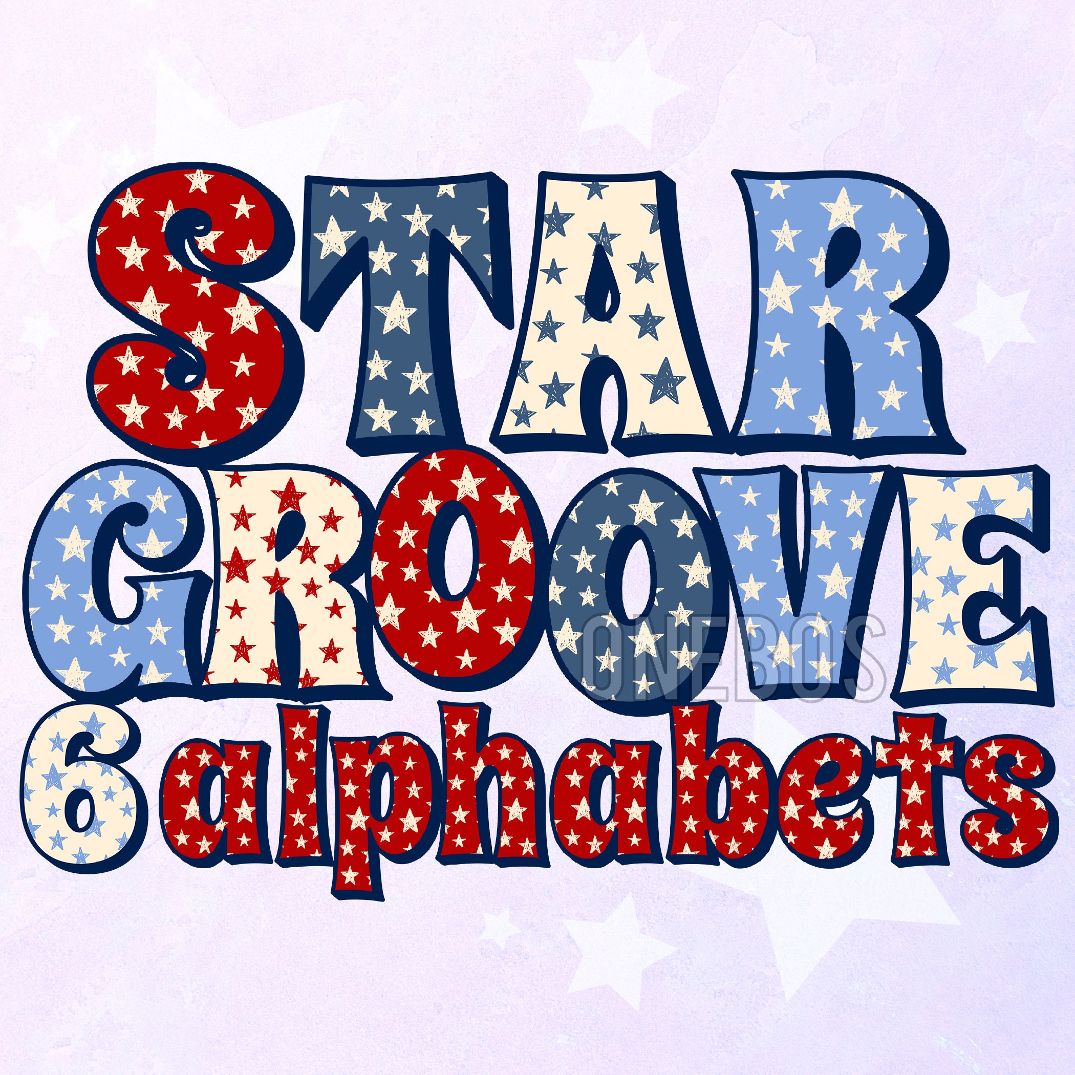 Star Spangled Retro Alphabets Rockstar Boho Letters Bundle - Etsy