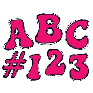Digital Download | Doodle Retro AG - Pink Vintage | Hand Drawn Alphabet ...
