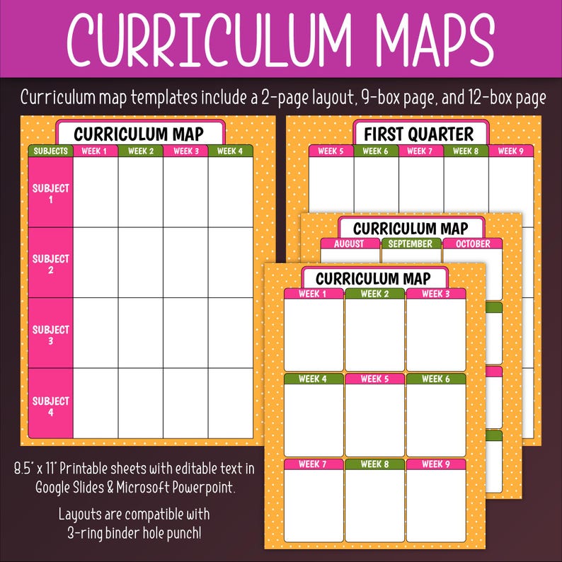 Lesson Plan Sheets & Curriculum Maps (editable) | Polkadot, Mini Dot ...