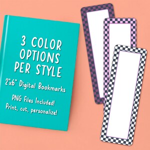 Digital Bookmarks (printable), Clipart Bundle Set of 12 | Lined & Blank ...