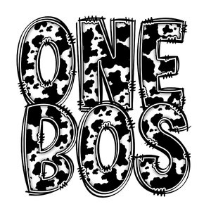 Cow Doodle Alpha PNG, VS3 Uppercase, Lowercase, Black & White Cow Print ...