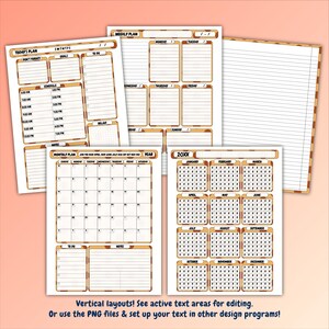 Calendar Pack - Editable Daily | Weekly | Monthly | Yearly | Polka Dots ...