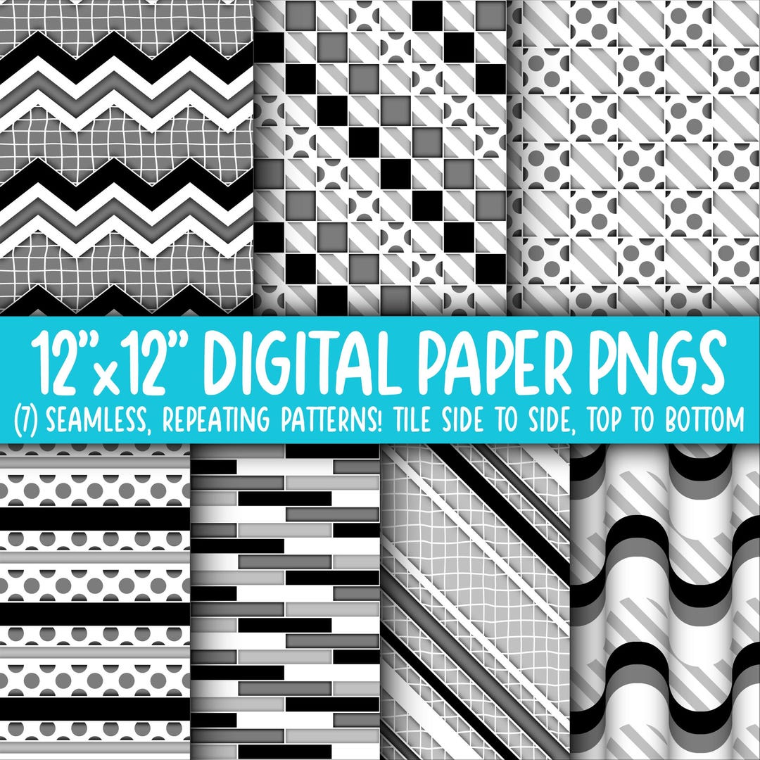 Wallpaper Background - Digital Paper | Seamless | Black, White, Ink ...