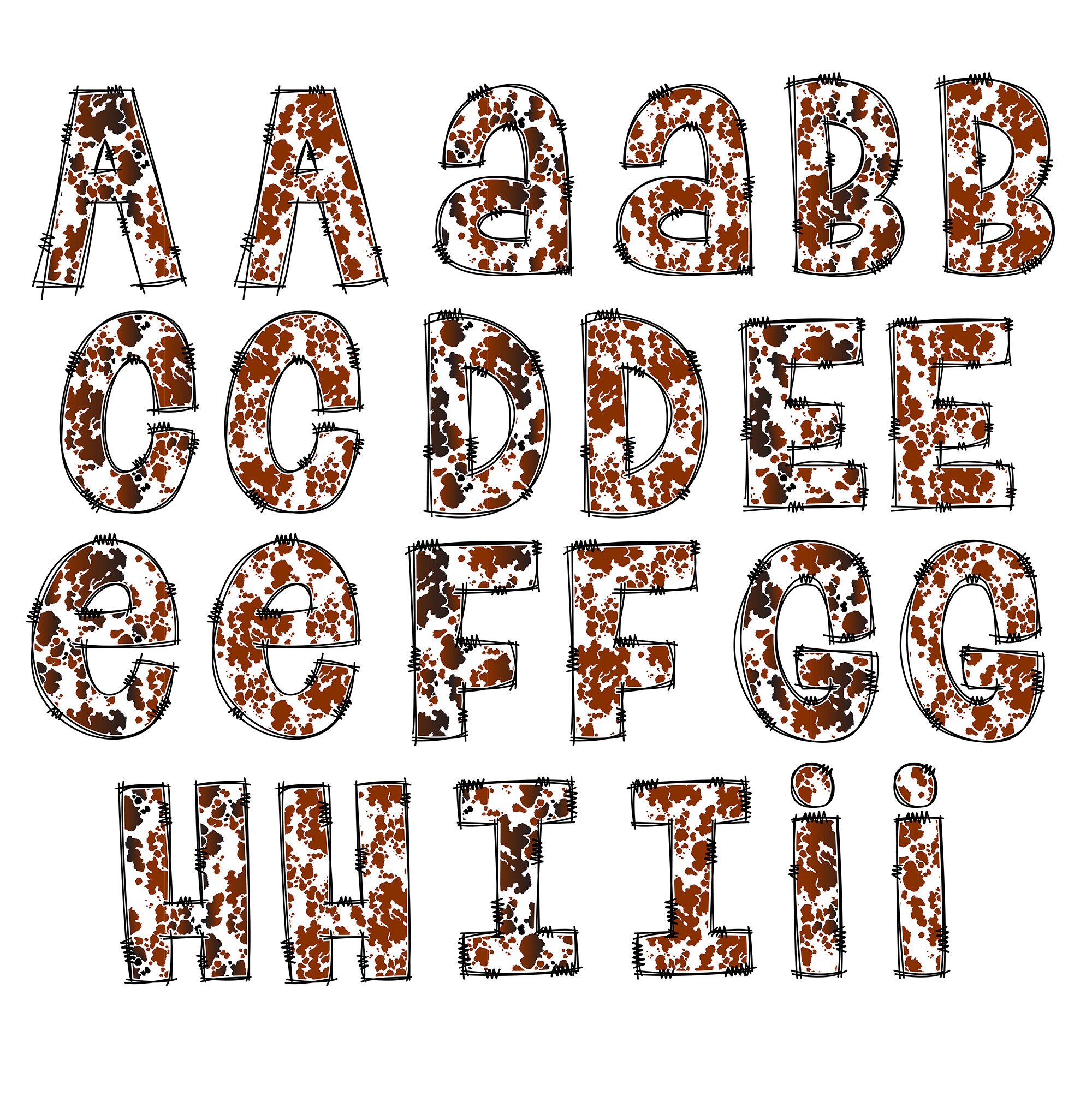 Digital Download | Doodle Black and White Cow Print Pattern Fill | PNG ...