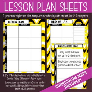 Lesson Plan Sheets & Curriculum Maps (editable) | Flowers, Diamonds ...
