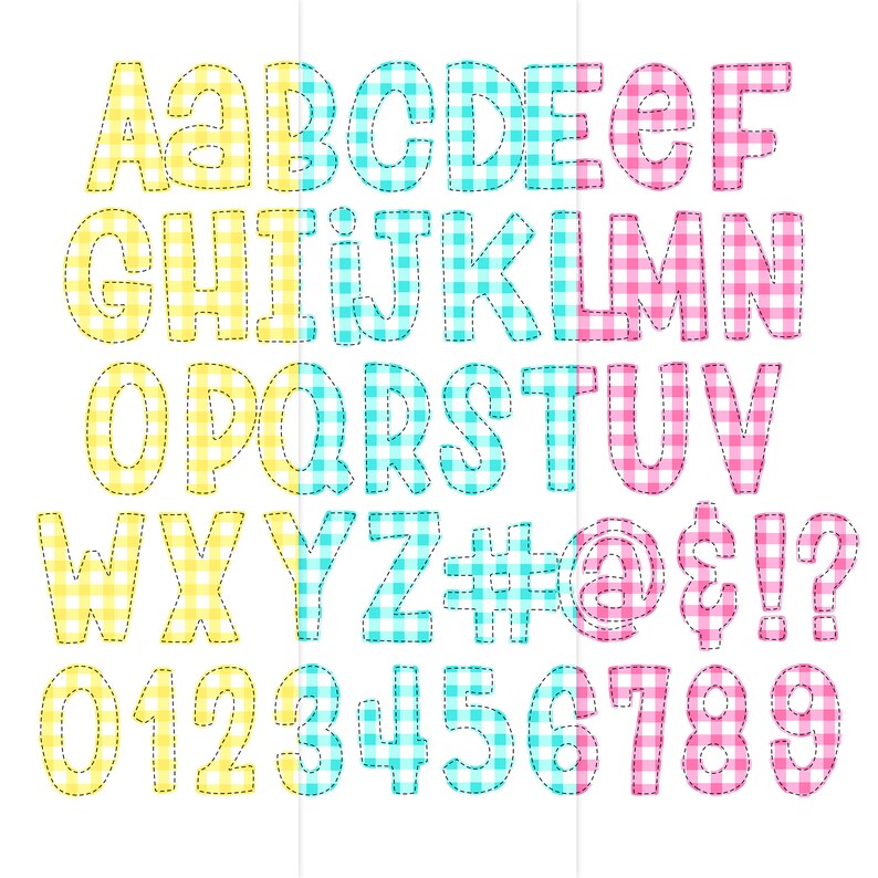 Doodle Dash Faux Applique Alphabet PNG, 13 Pack, Ice Cream Party ...
