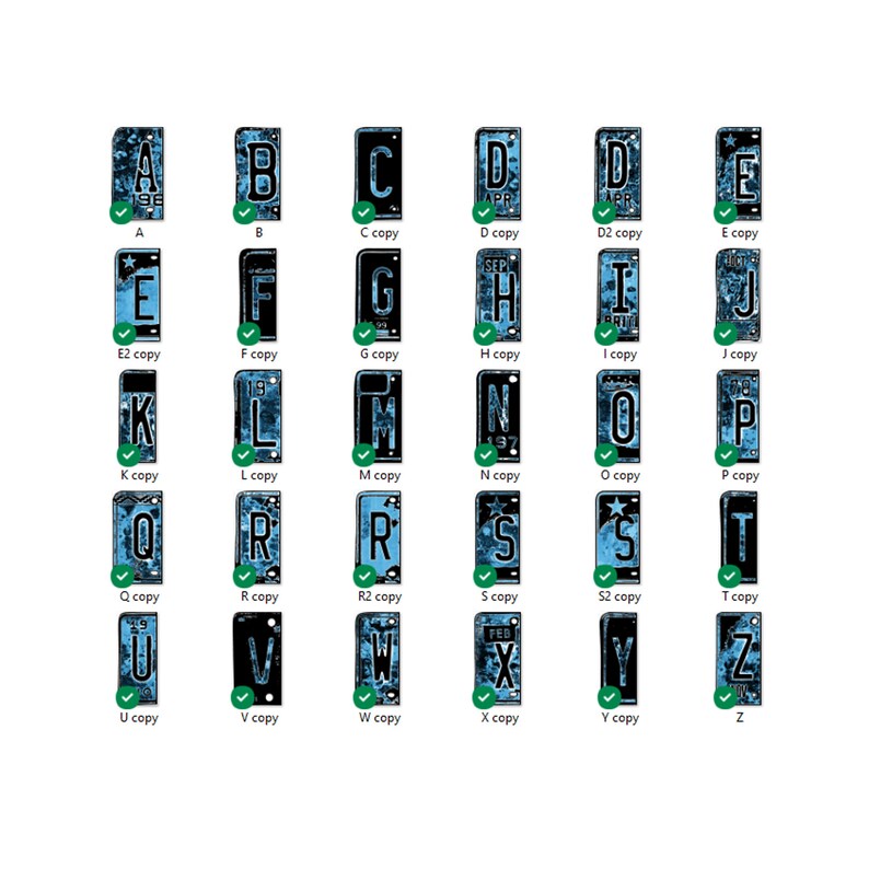License Plate Alphabet, Mix Match Letters, Light Blue Columbia, Leopard ...