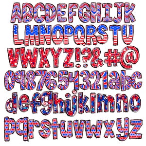 Patriotic Stars N Stripes Pack | FLAG Chevron VS3 Pattern Alphabet, Mix ...