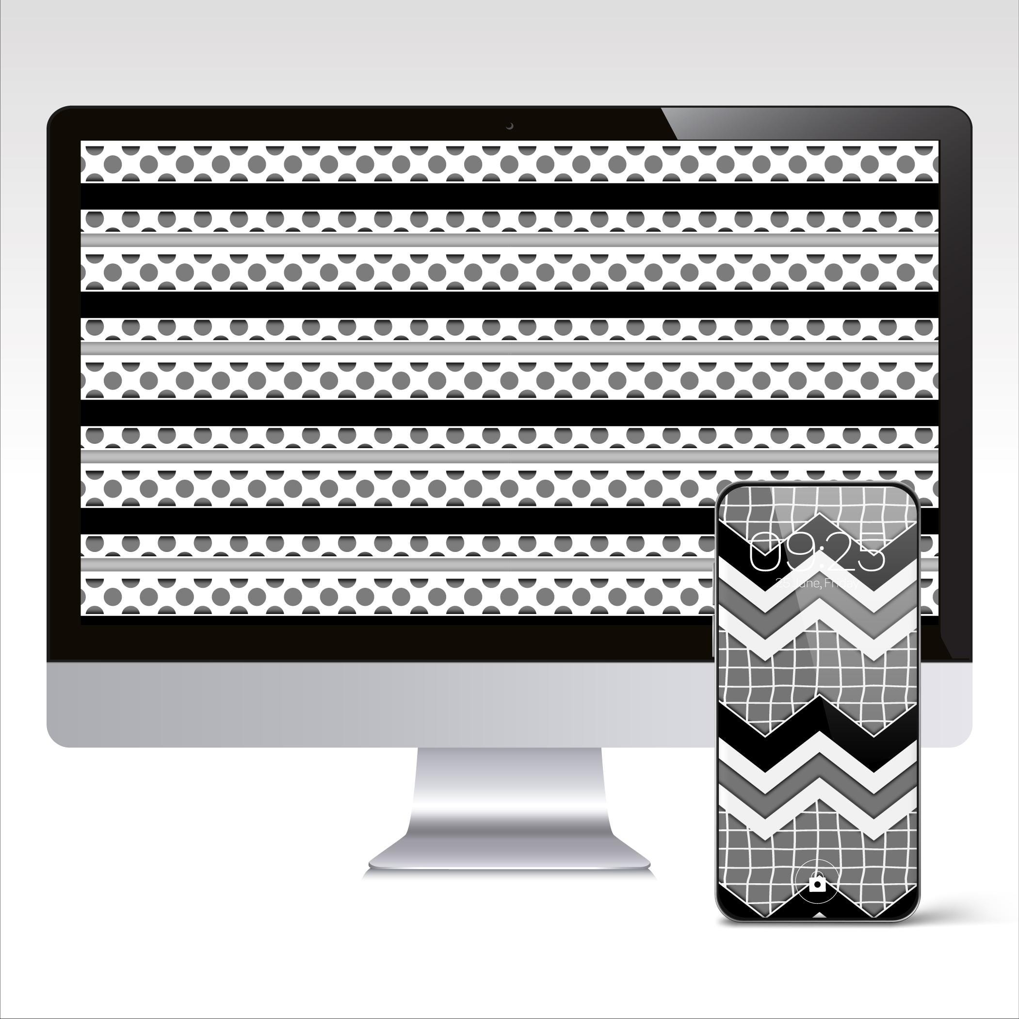 Wallpaper Background - Digital Paper | Seamless | Black, White, Ink ...