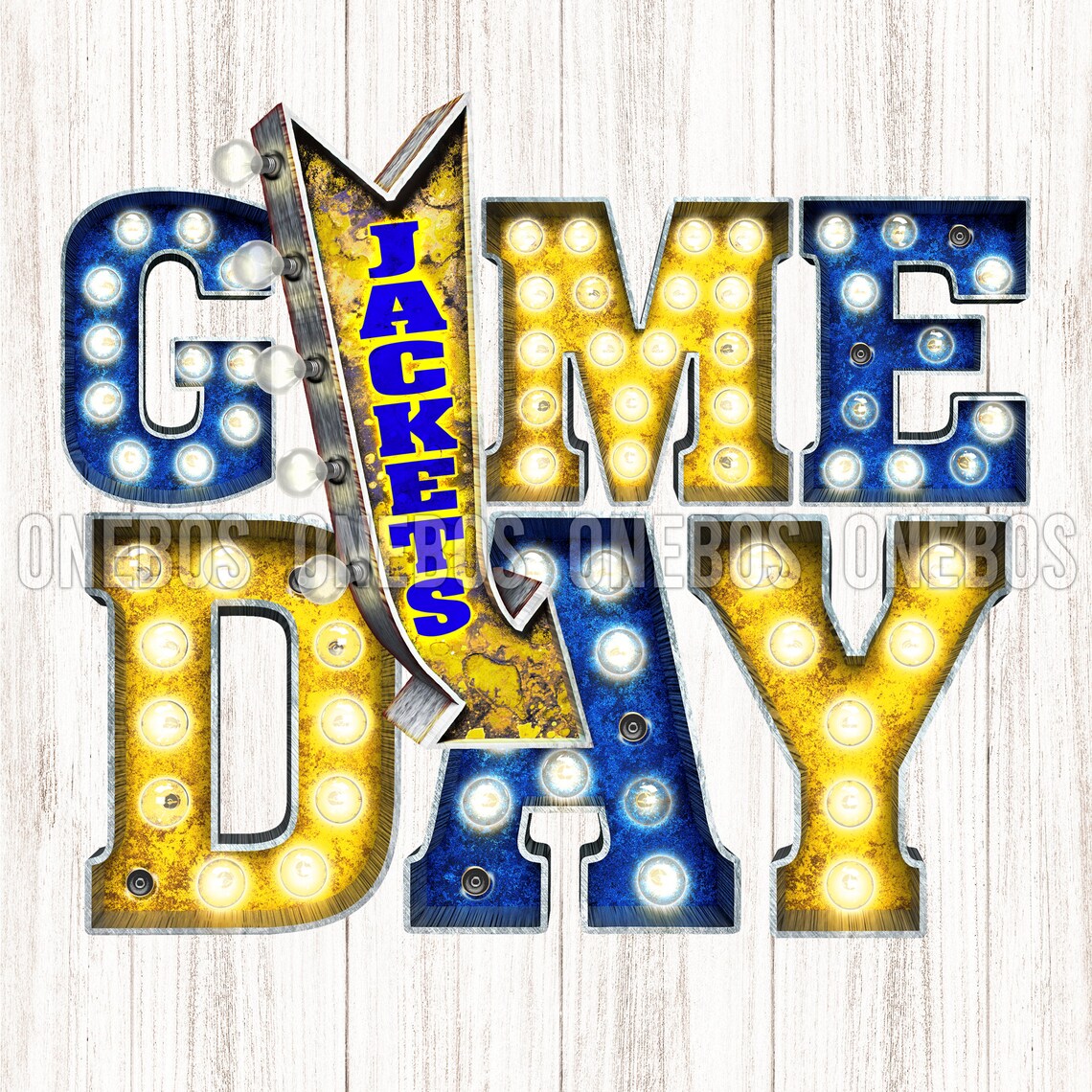 Jackets GAME DAY PNG Mix Match Yellow Royal Marquee Light - Etsy