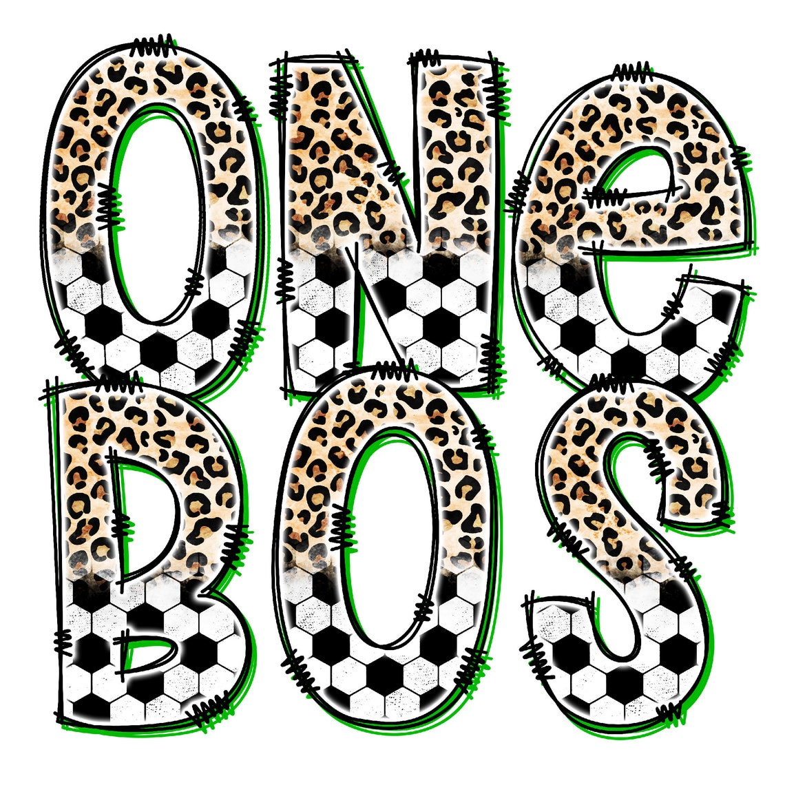 Soccer Football Letters PNG Leopard and Hexagonal Background | Etsy