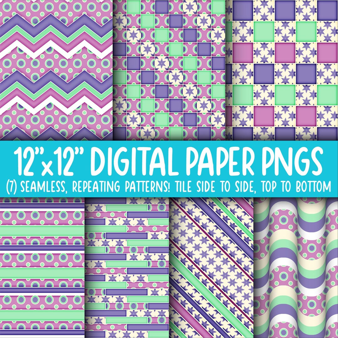 Wallpaper Background - Digital Paper | Seamless | Circles, Dots, Stars ...