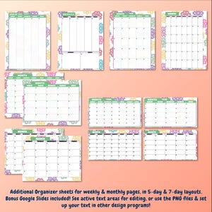 Calendar Pack - Editable Daily | Weekly | Monthly | Yearly | Flower ...
