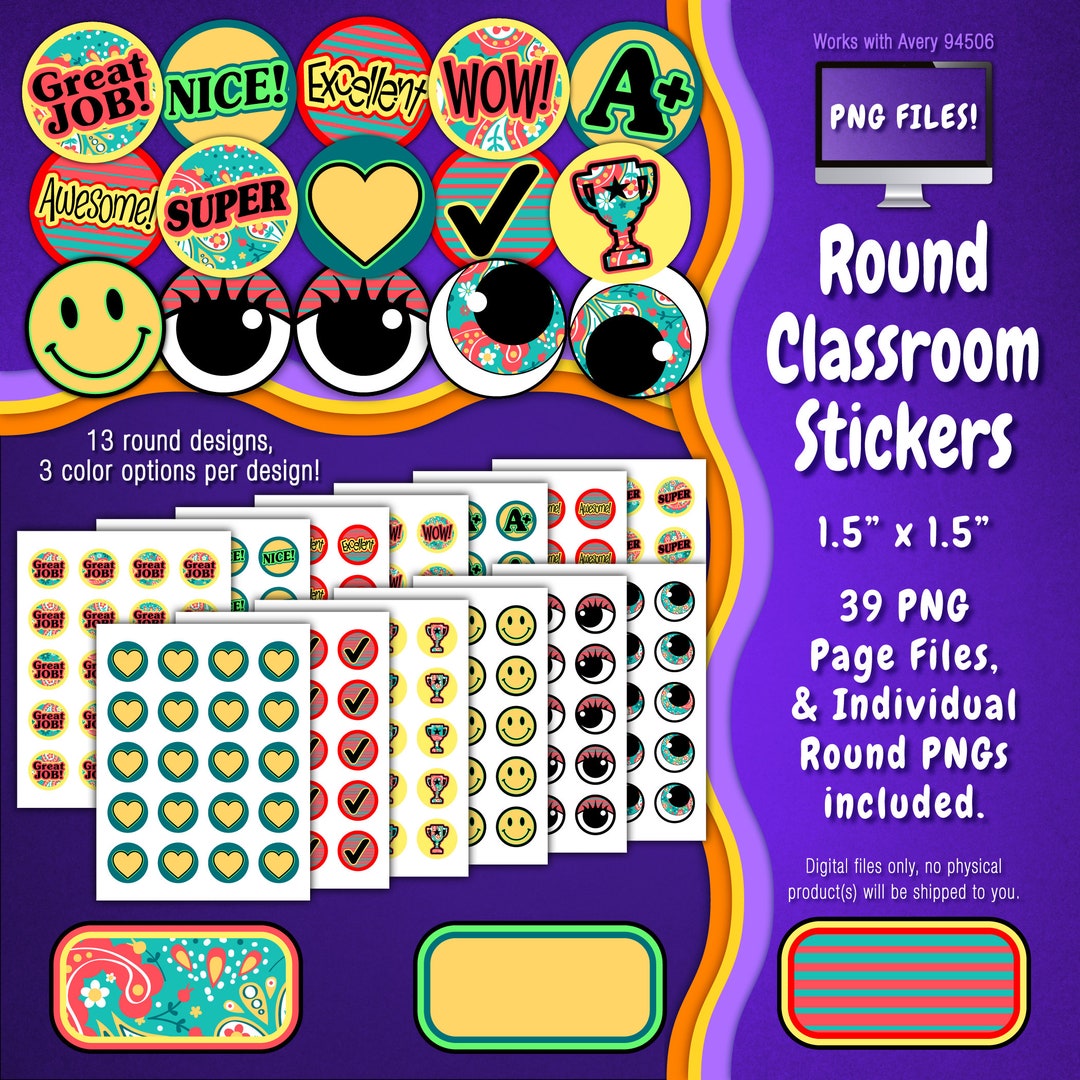 Sticker Pack | Individual Digital Stickers & Avery Sheet Templates ...