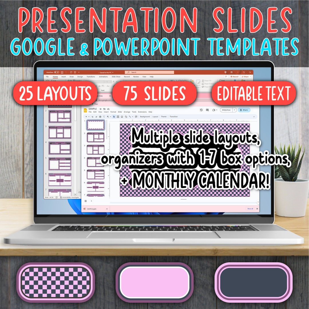 Google Slide & Powerpoint Templates editable Teacher Presentation Pink ...