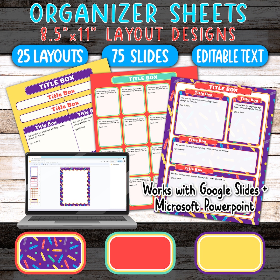 Organizer Sheet Templates | Planner & Presentation Pages (editable ...