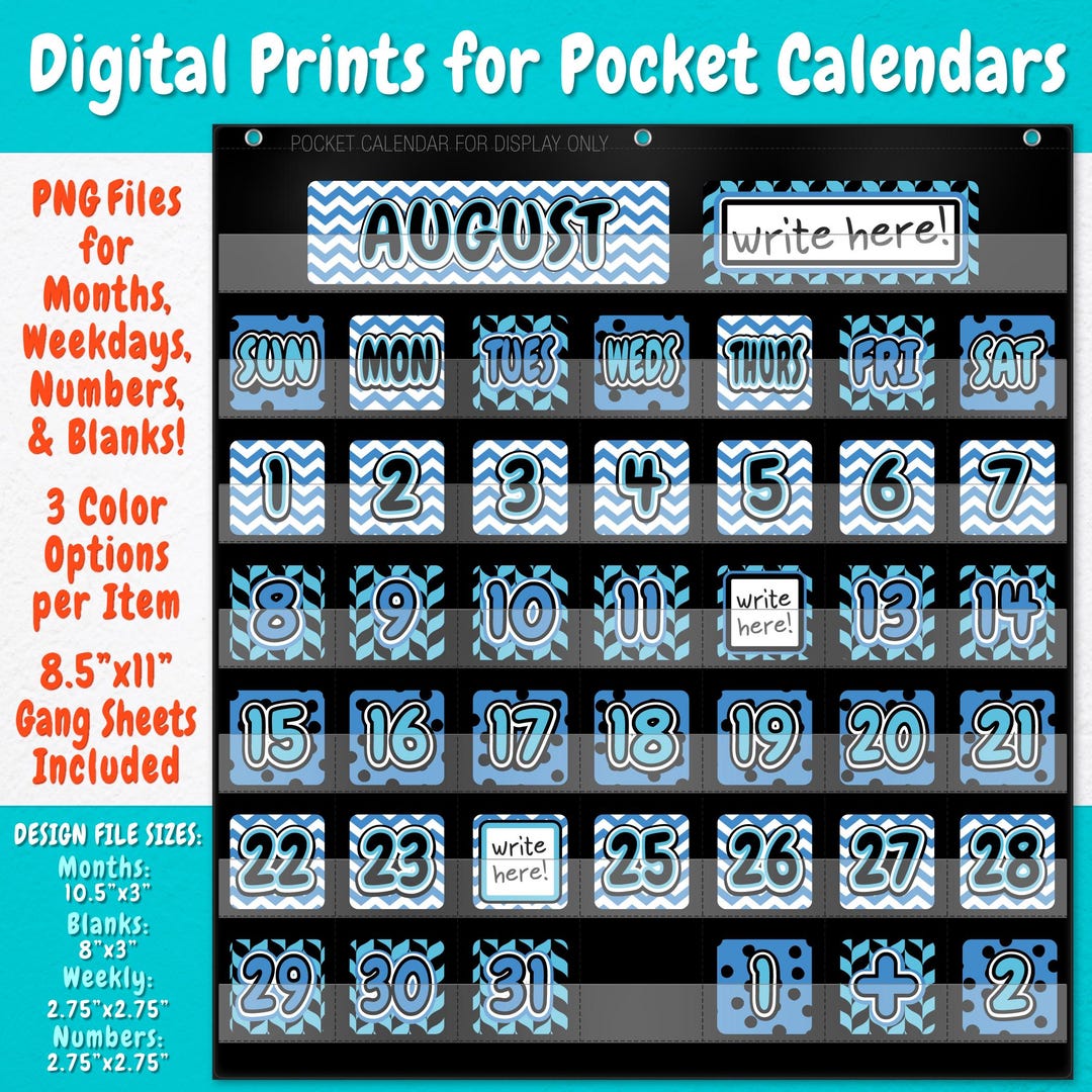 Wall Calendar - Pocket Chart for Teachers | Geometric Shapes, Circles ...
