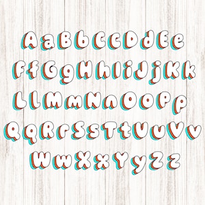 Round Bubble SVG Alphabet, Bread Bubble Letters - Cute Kids Retro ...