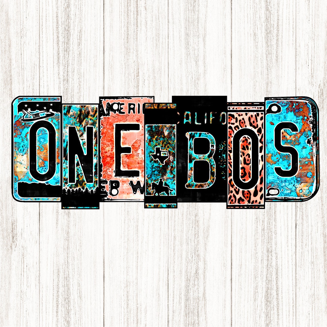 License Plate Alphabet Teal Turquoise Coral Alpha Grunge - Etsy