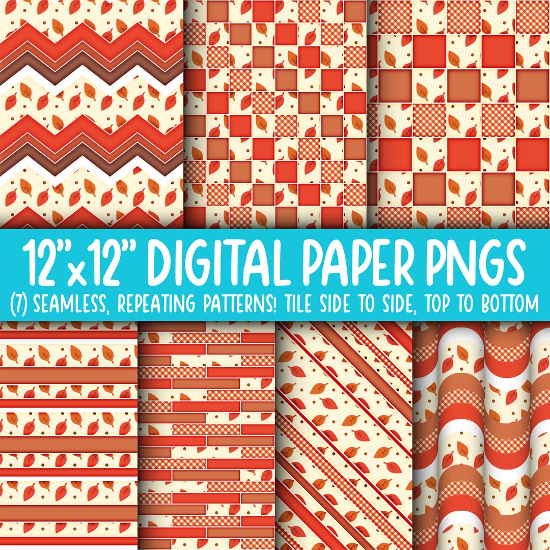 Wallpaper Background - Digital Paper | Seamless | Fall & Autumn Red ...