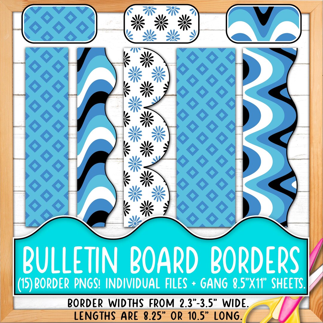 Borders for Bulletin Boards | Print & Cut, Seamless | Flowers, Diamonds ...