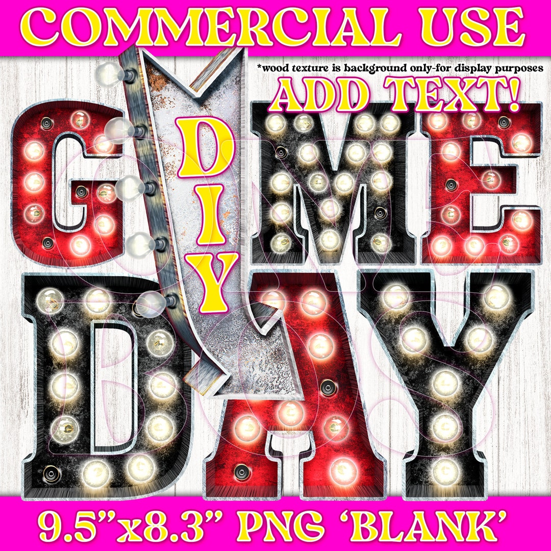 Game Day PNG, Commercial Use Blank, Add Text to Customize Digital ...