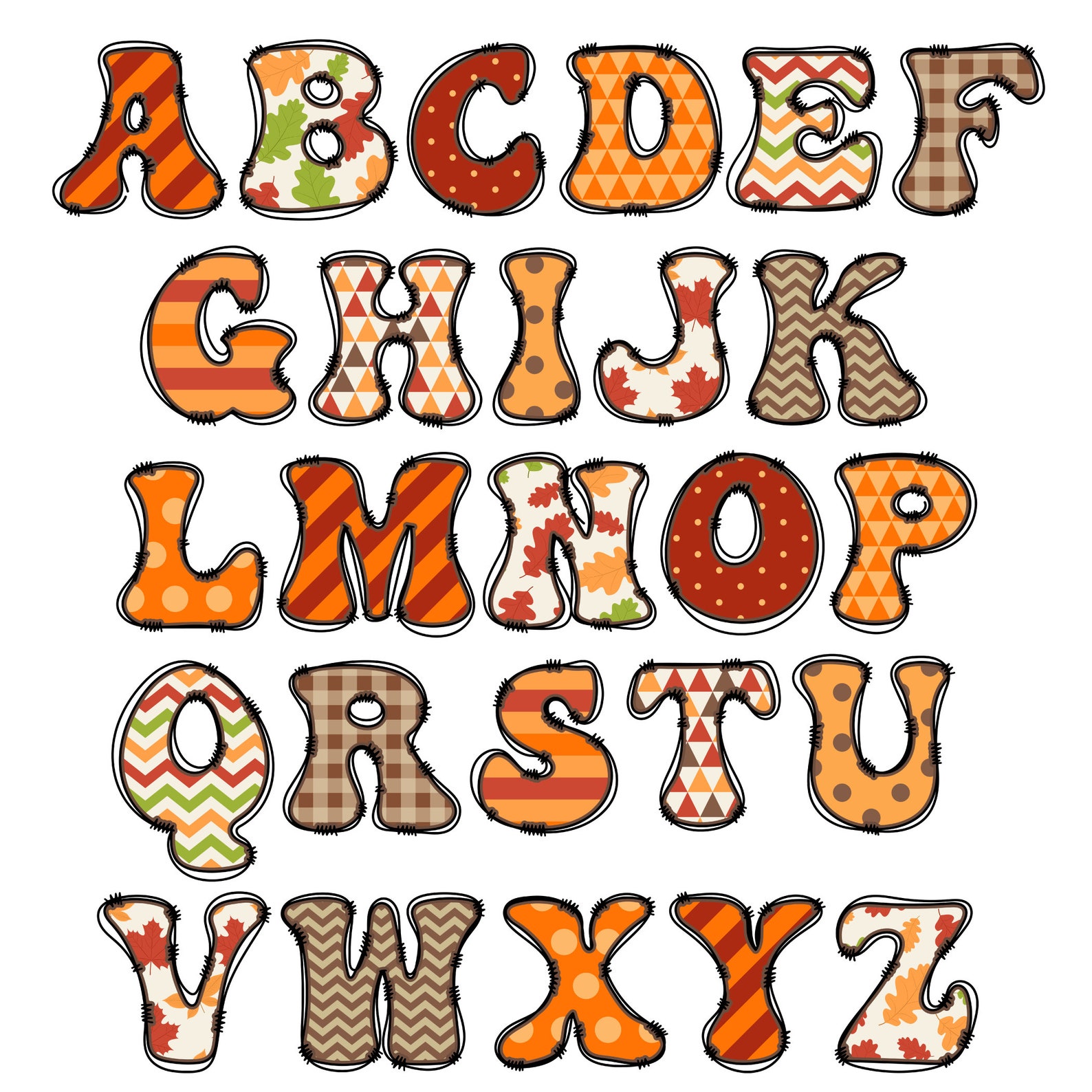 Digital Download Doodle Retro AG Fall Pattern 1 Vintage - Etsy