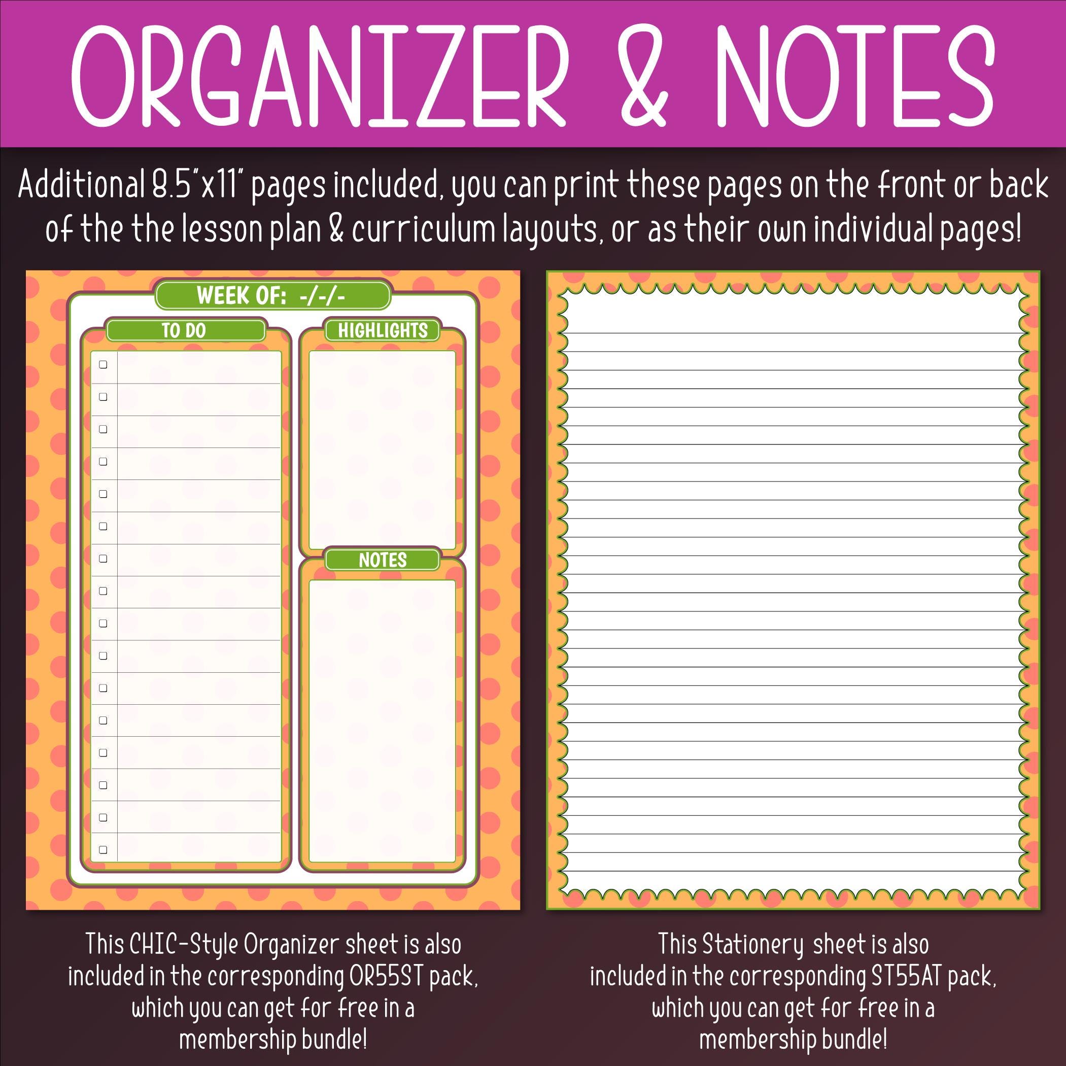 Lesson Plan Sheets & Curriculum Maps (editable) | Stripes, Polka Dots ...