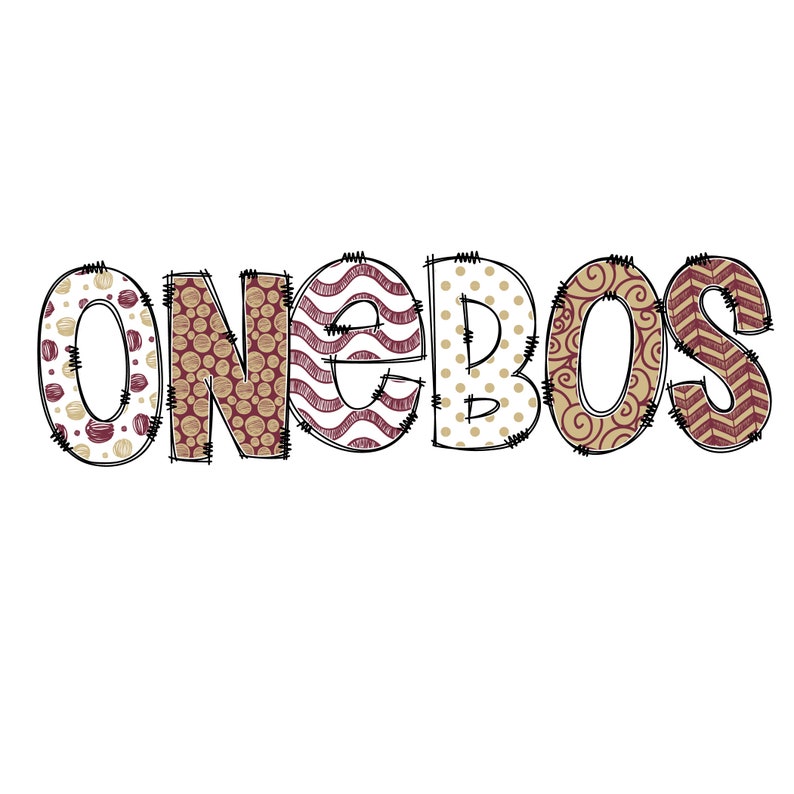 Double Doodle PNG Alphabet Bundle | 2 Full Alphabets Maroon Vegas ...