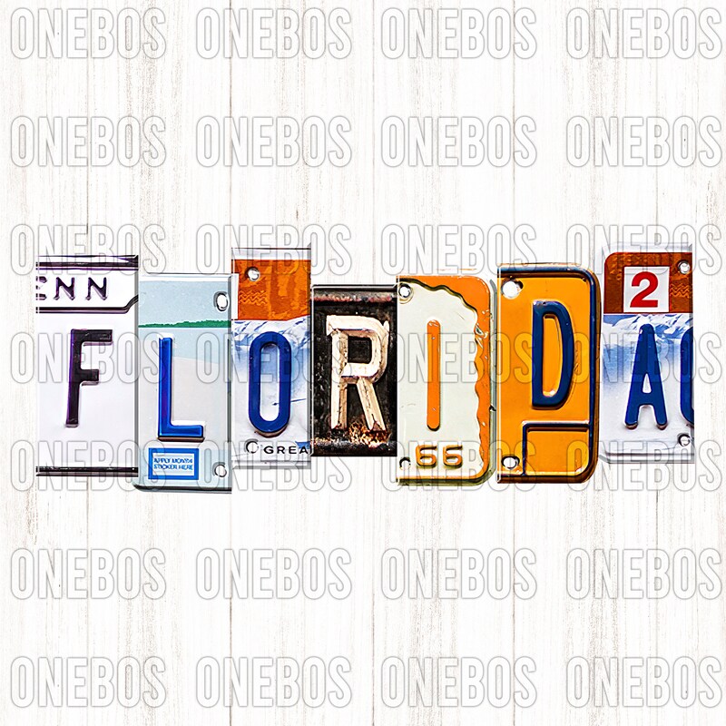 Florida License Plate Art - Etsy