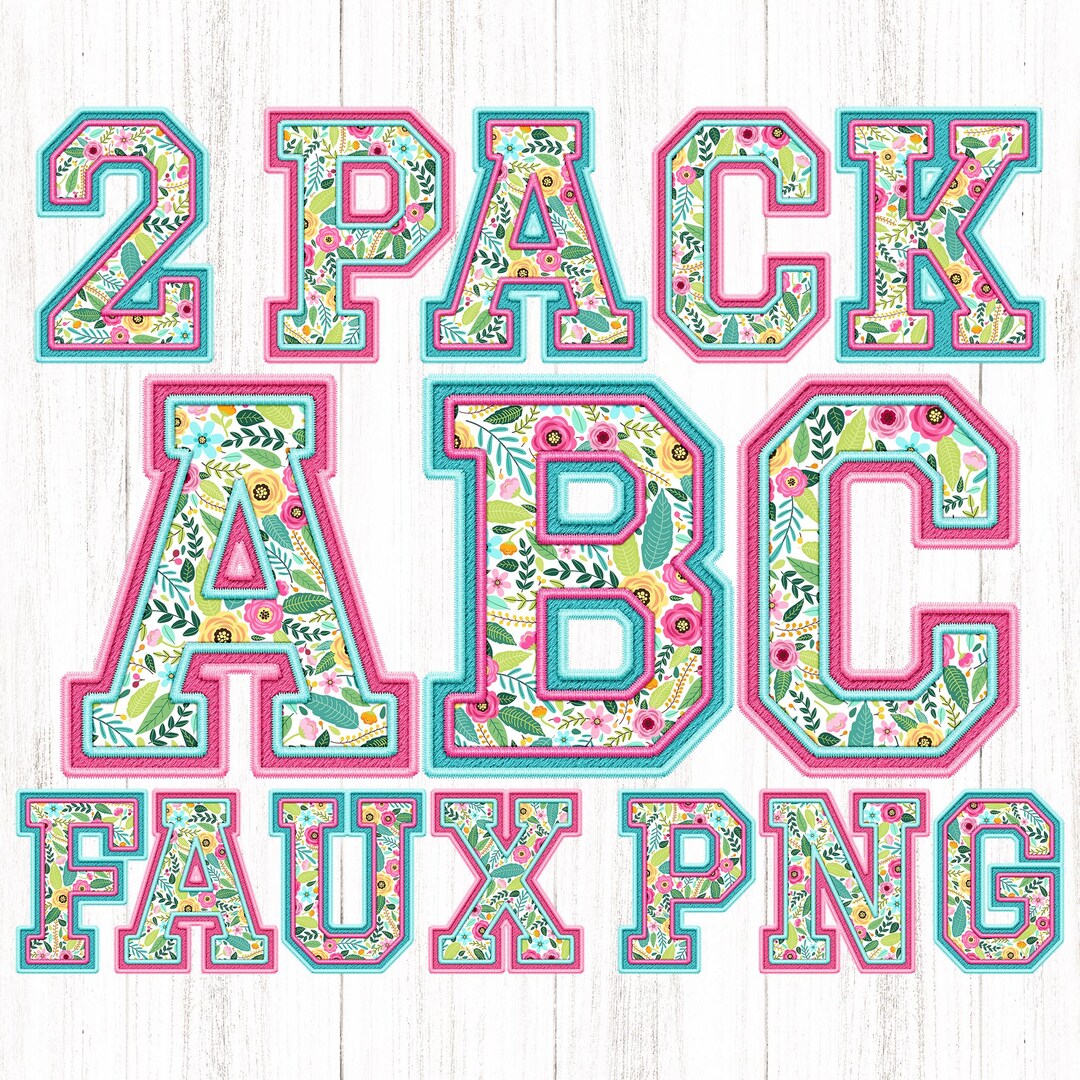 Flower PNG Alphabets, Faux Embroidery Floral Letters, Floral Print ...
