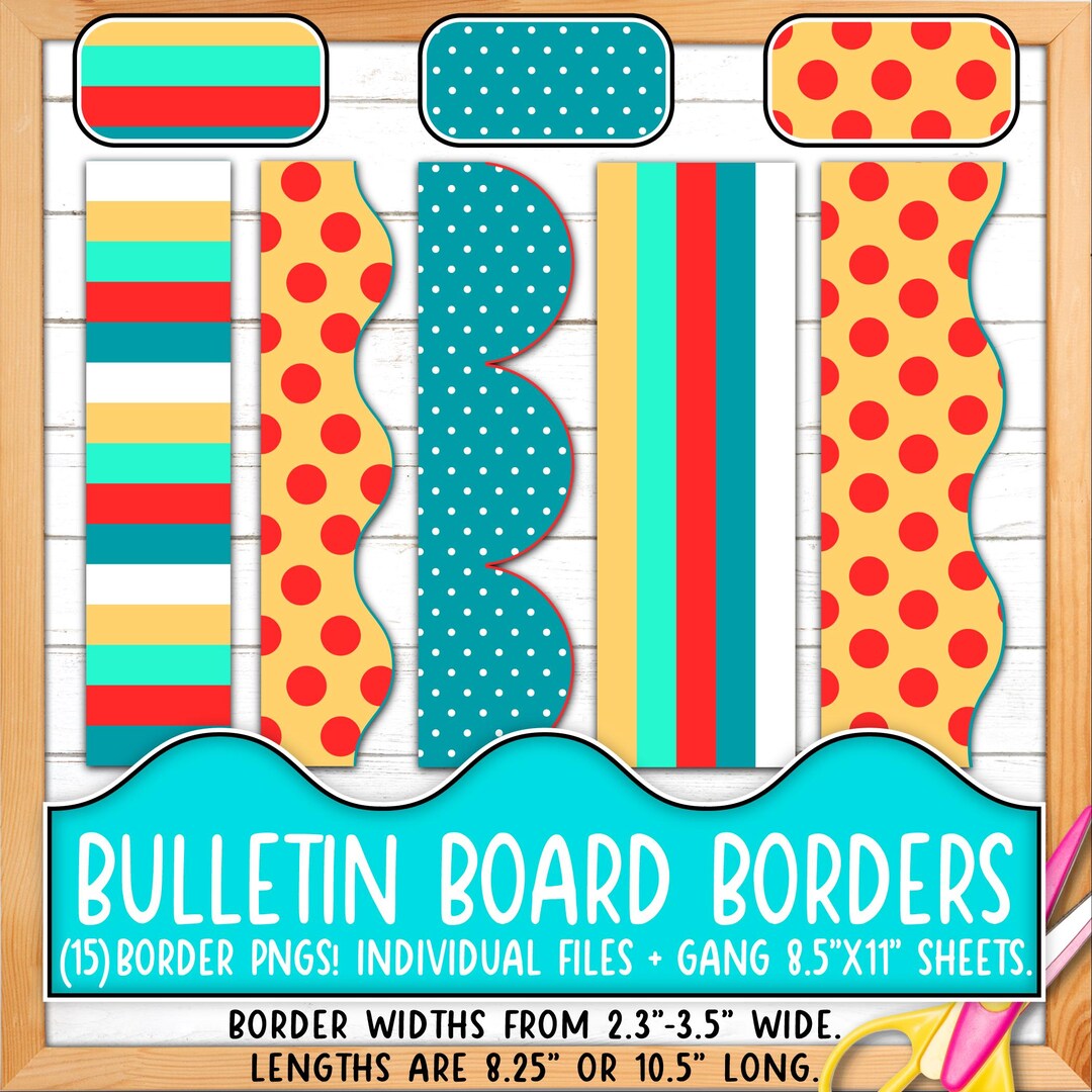 Borders for Bulletin Boards | Print & Cut, Seamless | Polka Dots, Mini ...