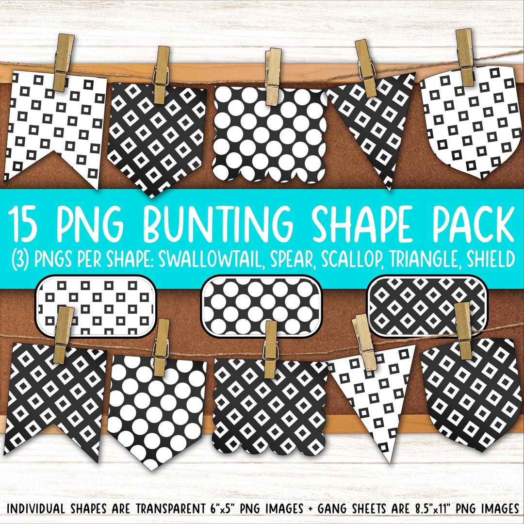 Pennant/bunting Banner Kit (for Walls & Bulletin Boards) | Black and ...