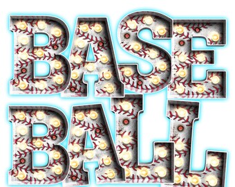Digital Download Softball Pattern Marquee Letters & Numbers | Etsy