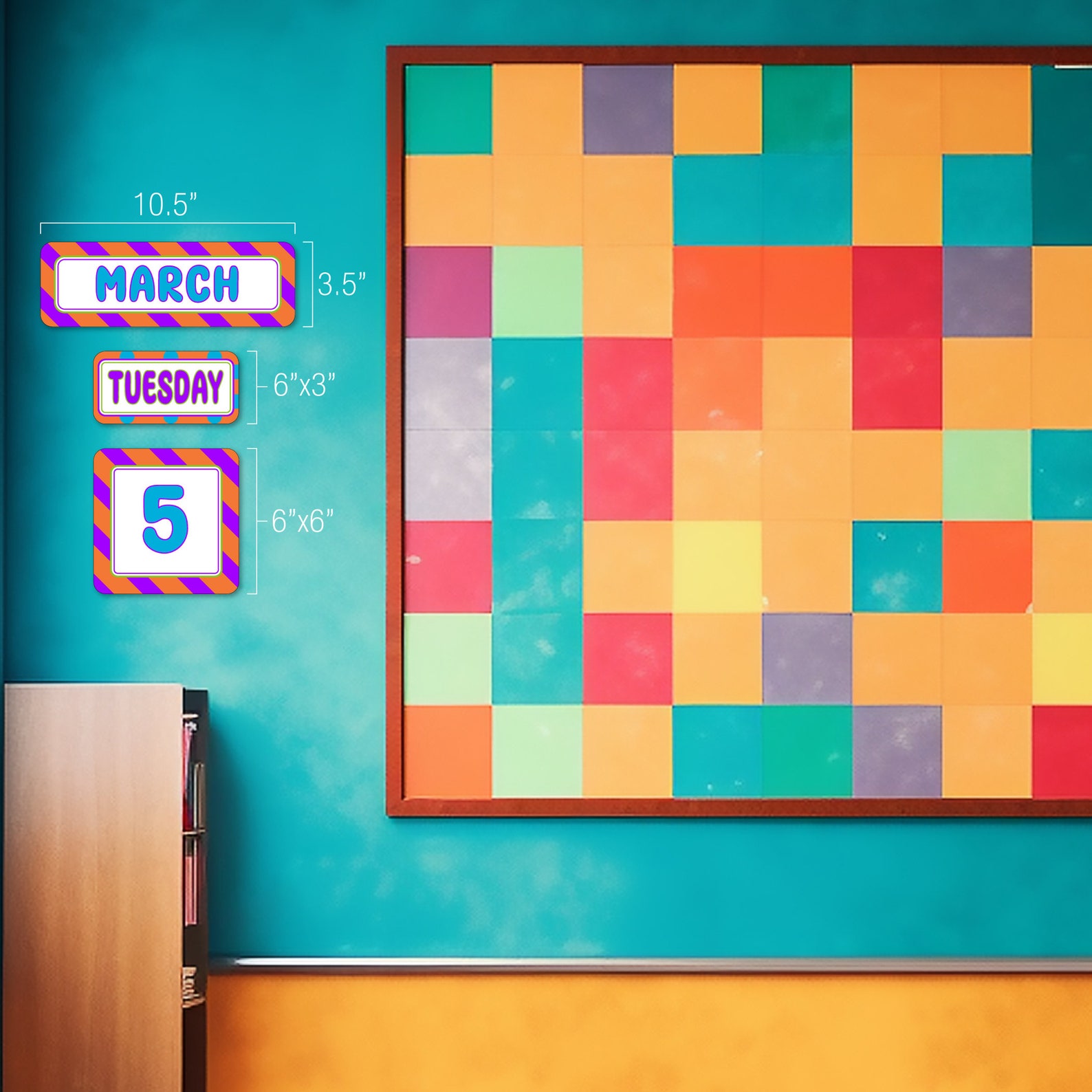 Wall Calendar - Standard - for Teachers | Grid, Stripes, Polka Dots ...