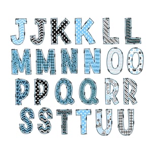 Double Doodle Alphabet Bundle | 2 Full Alpha & Number Sets | Light Blue ...