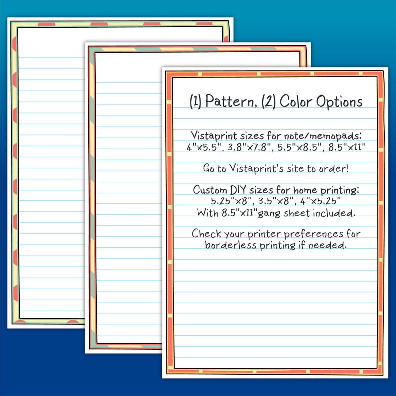 Stationery Pack | Printable & Vistaprint Compatible | Hand Drawn Grid ...