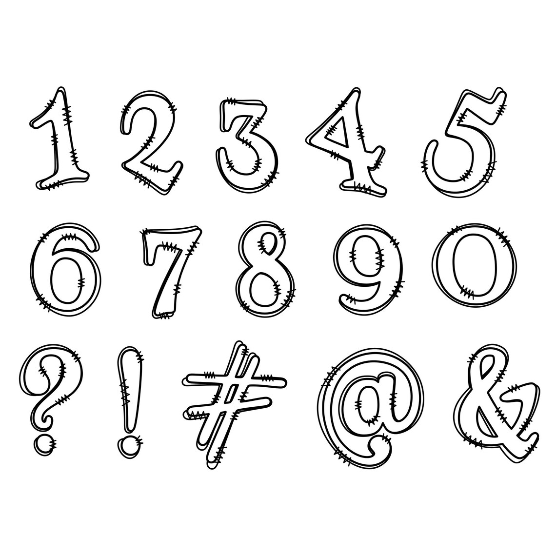 Henny's Doodle Funky Doodle SVG Blank Letters to Fill - Etsy