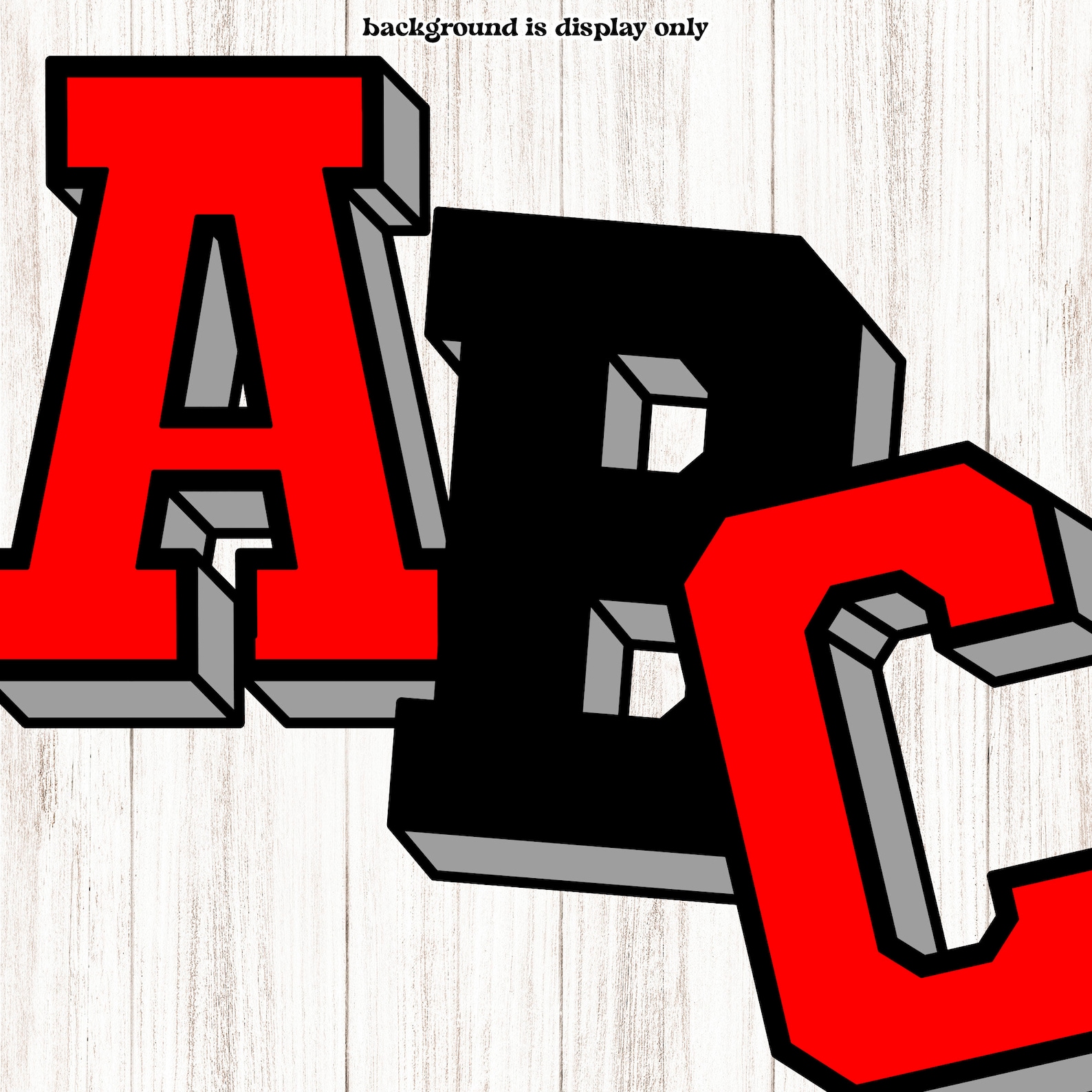 3D Athletic Block Alphabet SVG, PNG Sets, School Sports Varsity Style ...