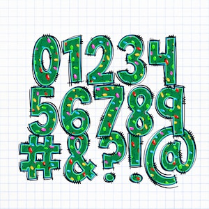 Christmas Lights Doodle Alphabet PNG, Clipart Bundle of 6 Letter ...