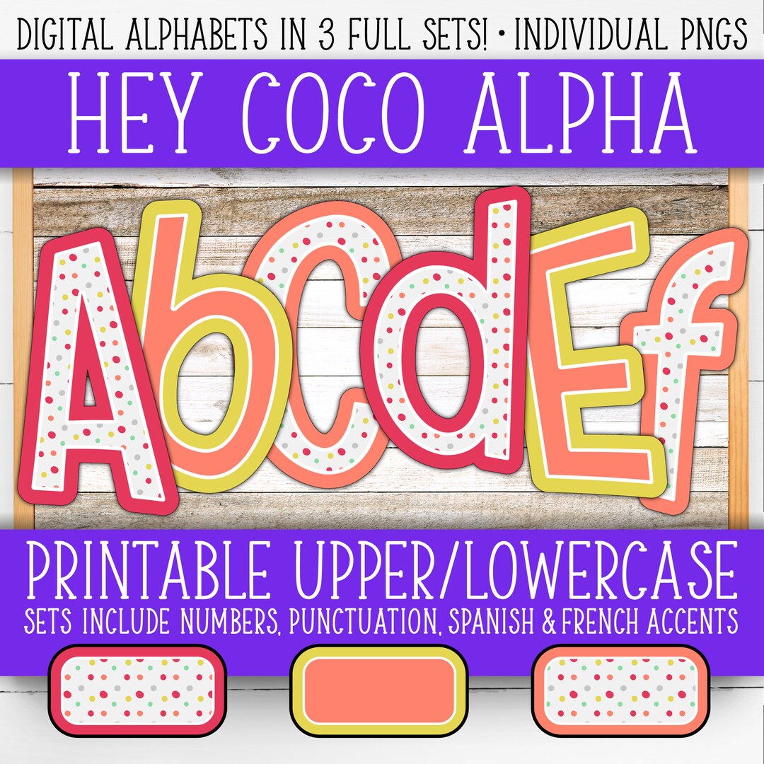 Alphabet Number Set for Boards - Hey Coco | +french & Spanish | Teacher ...